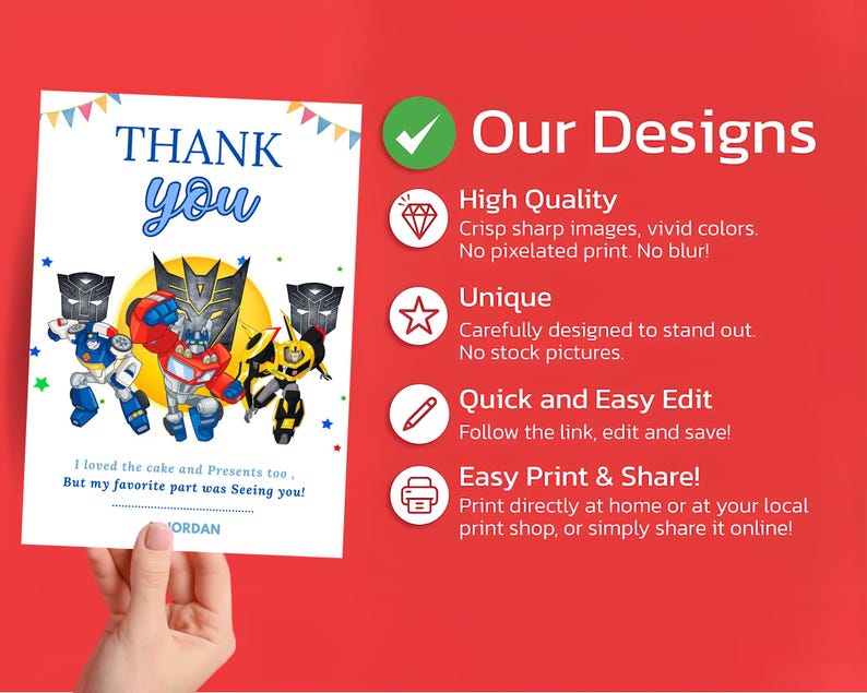 Transformers Birthday Tag Printable Transformers Optimus Prime Thank ...