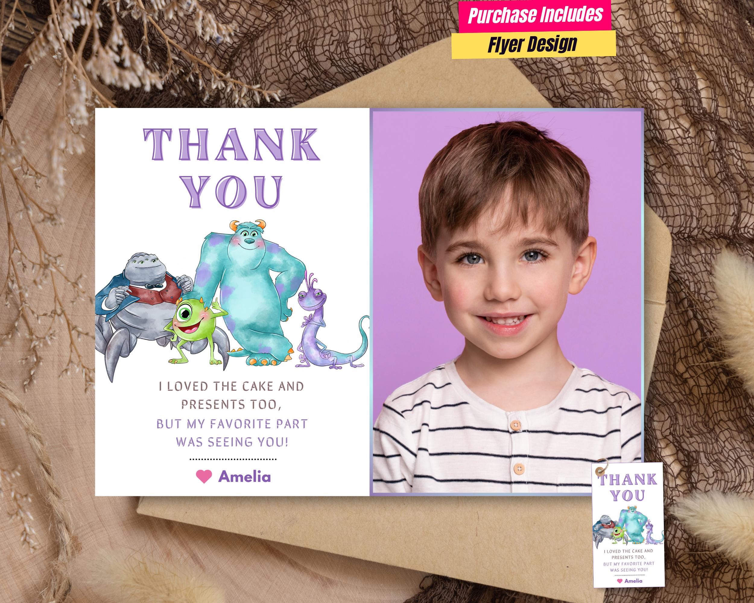 Monsters University Thank You Photo Template Monster Inc Thank You Card ...