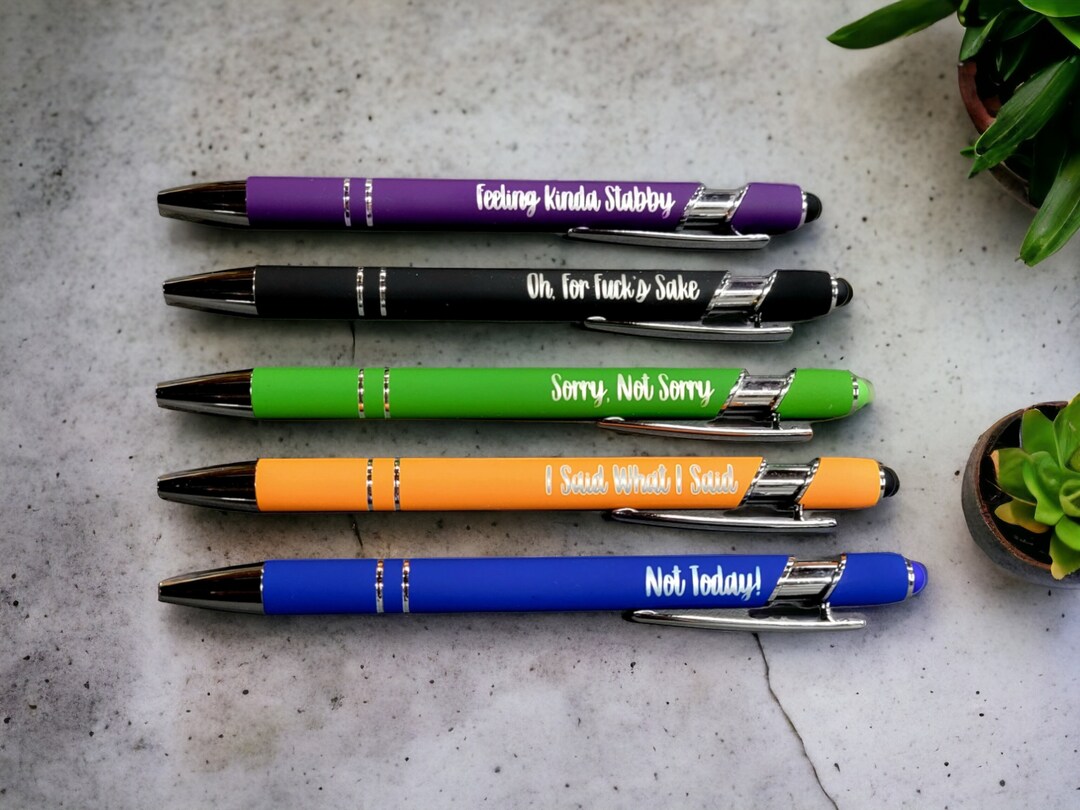 Pen Set Sarcasm Funny Pen Set of 5 Engraved Pens Adult Humor Coworker ...