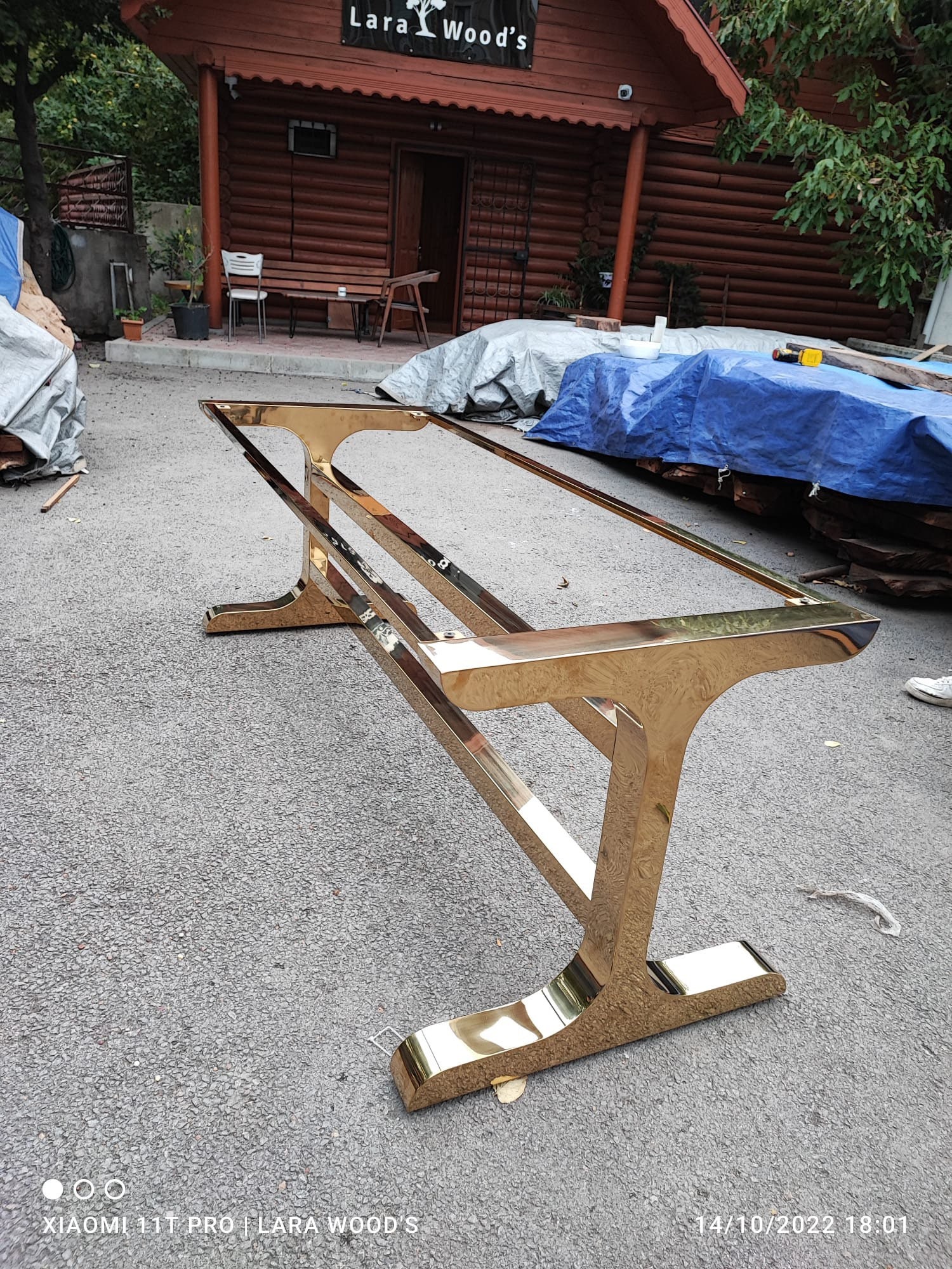 Shiny Brass Gold T Shape Steel Table Legs, Metal Table Legs, Modern ...