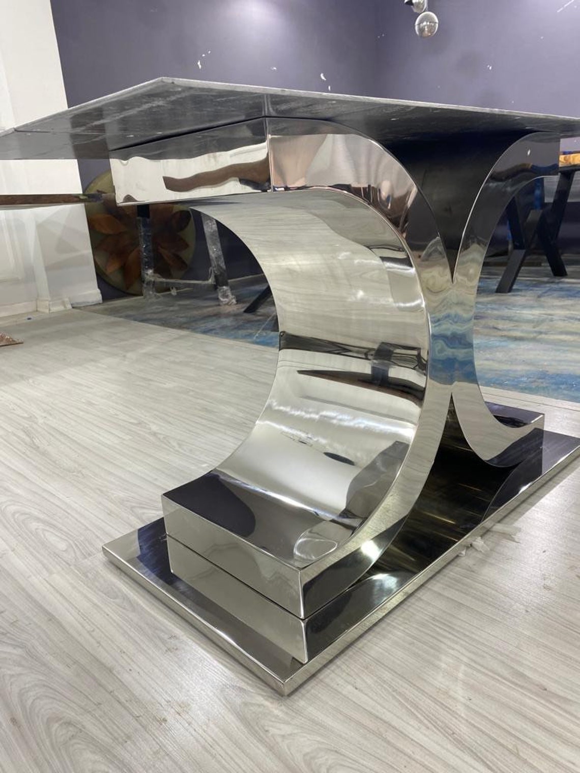 Custom Stainless Steel Polished Chrome Table Legs, Shiny Metal Table ...