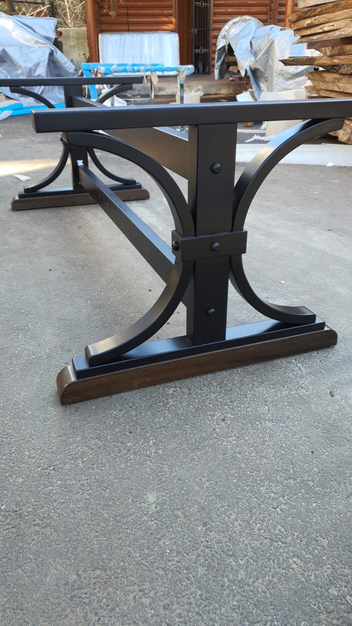 Rustic Wood Table Legs, Wooden Table Legs, Modern Table Base, Dining ...