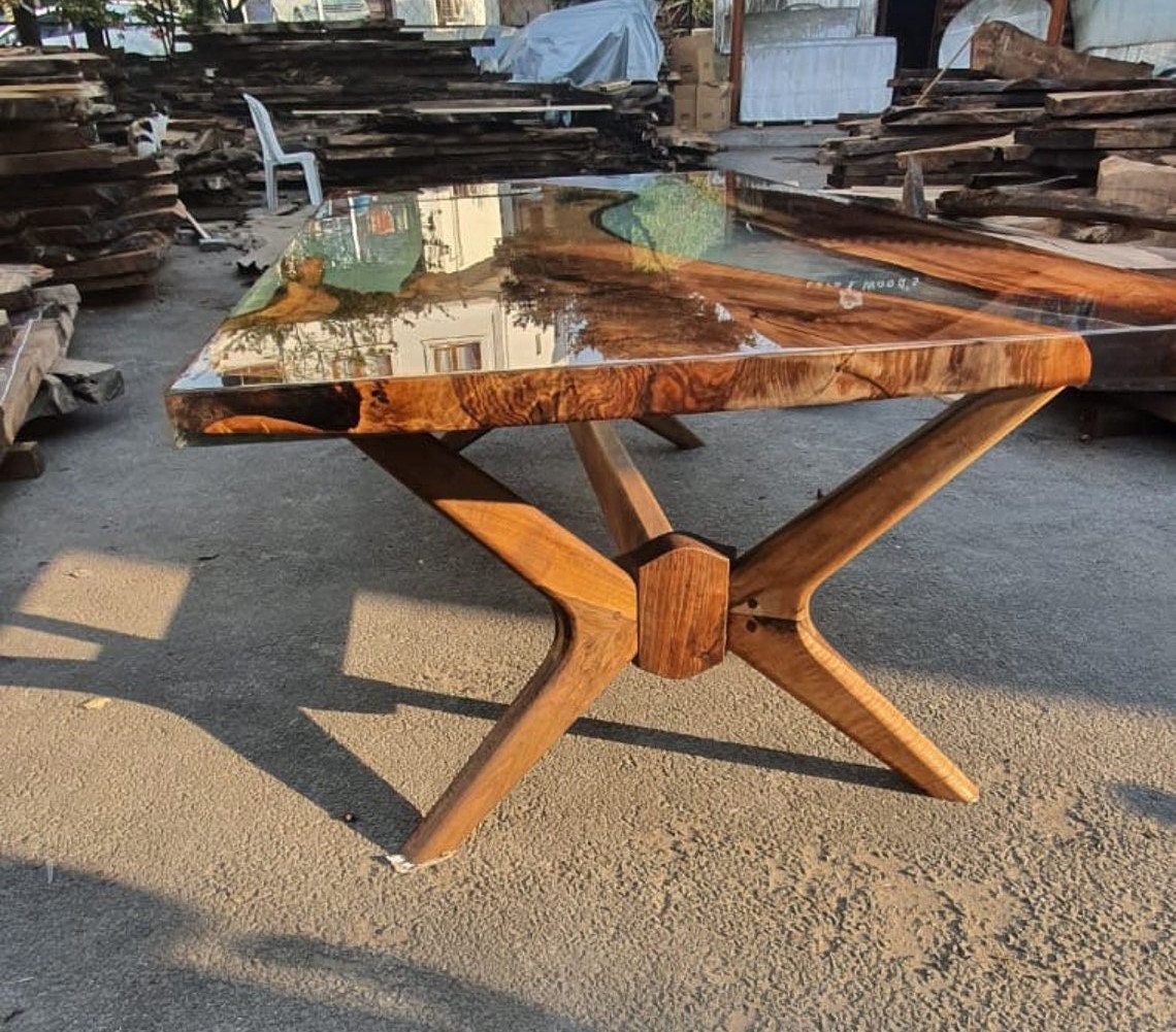 Walnut Rustic Table Legs Wooden Table Legs Modern Table | Etsy