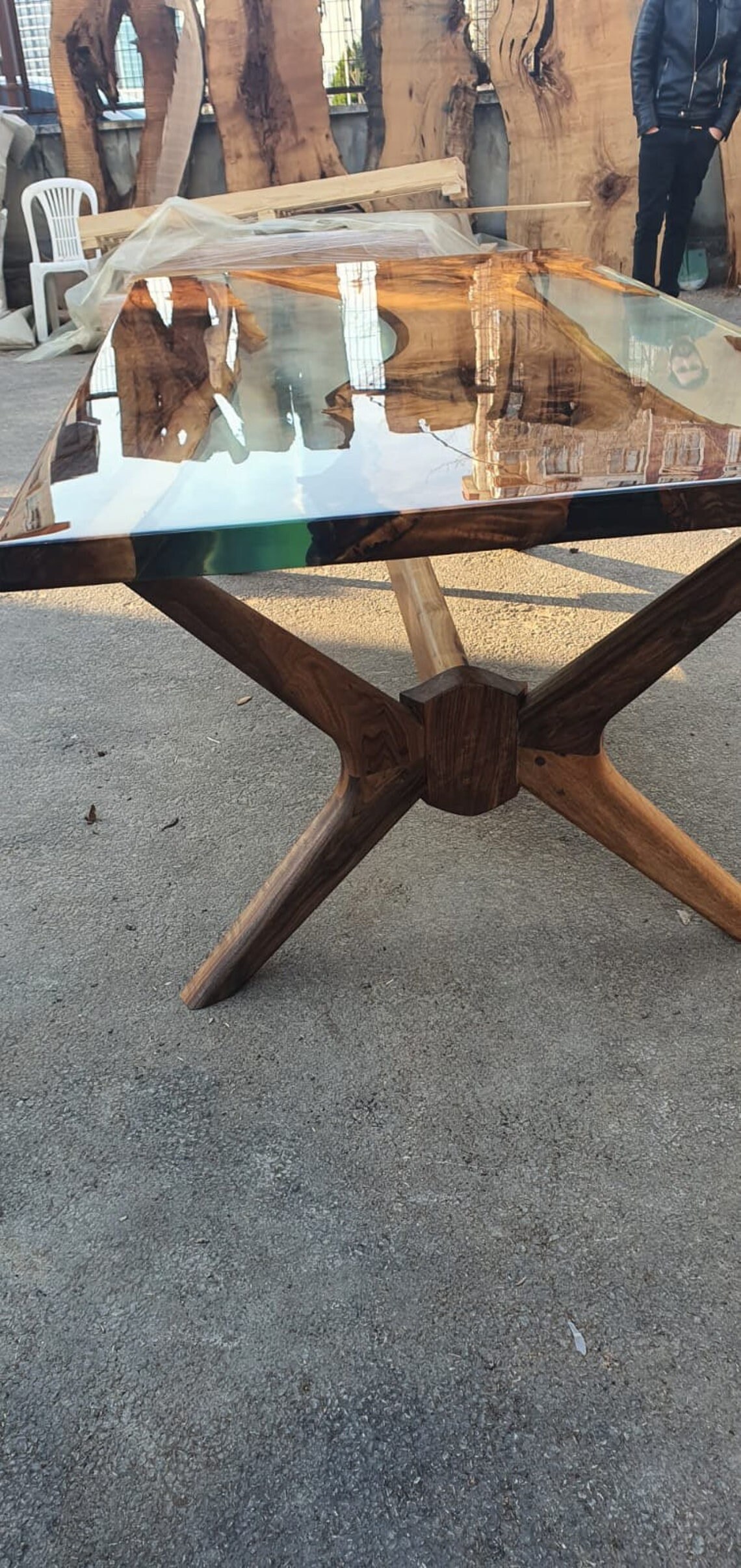 Walnut Rustic Table Legs Wooden Table Legs Modern Table | Etsy