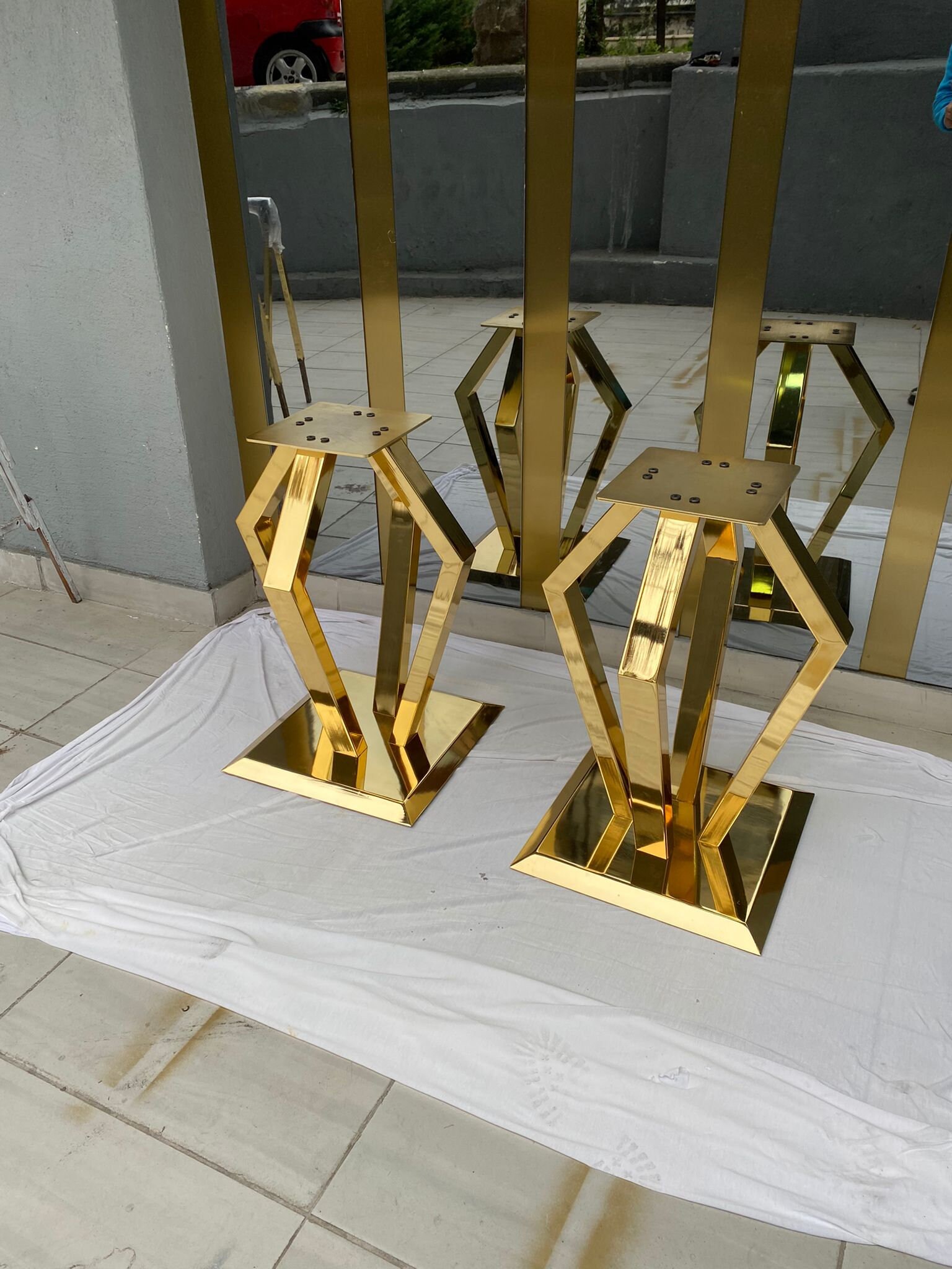 Stainless Steel Shiny Gold Plated Table Legs, Metal Shiny Brass Gold ...