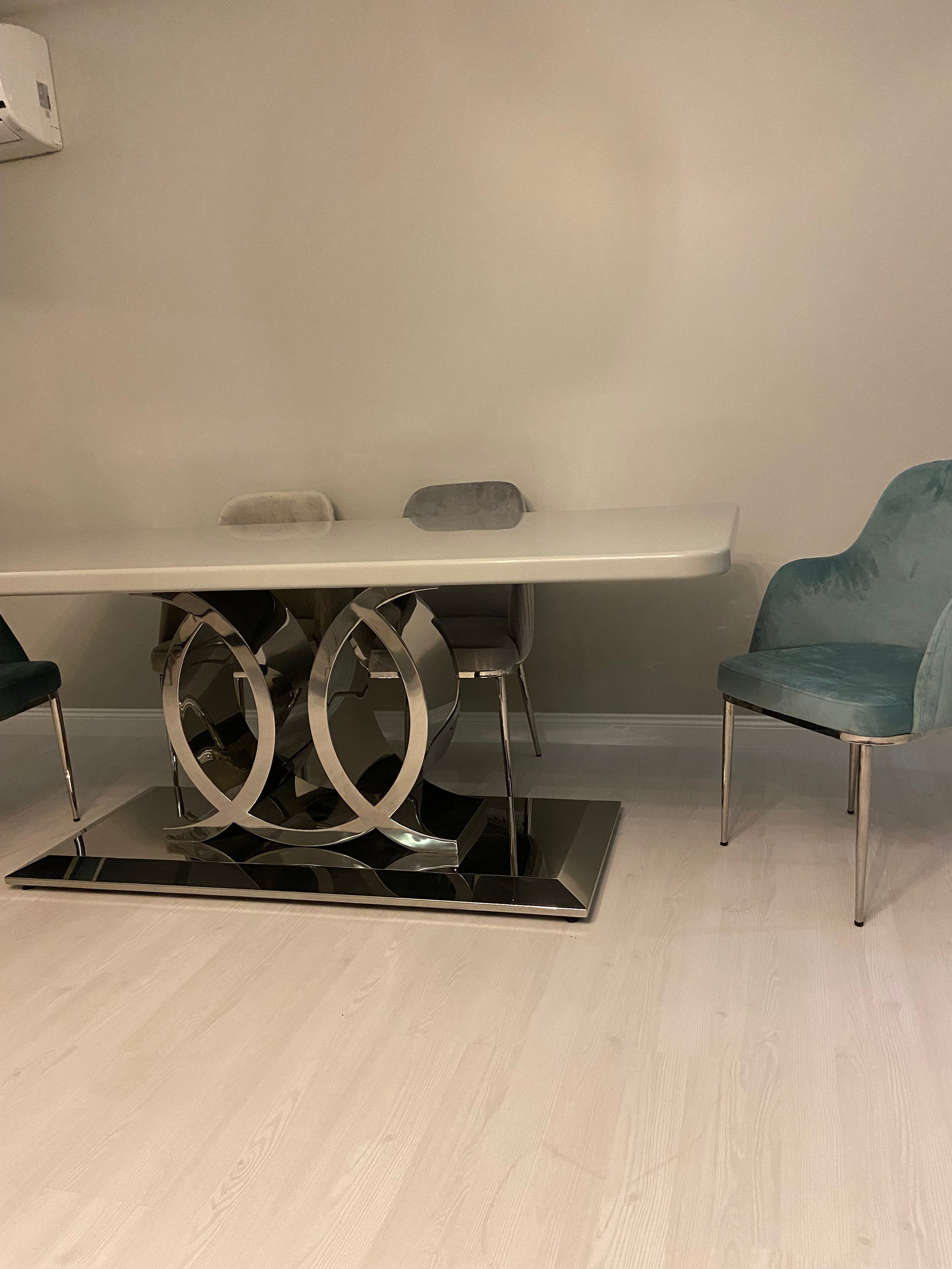 Florence Table Legs, Custom Polished Chrome Table Legs, Unique Table ...