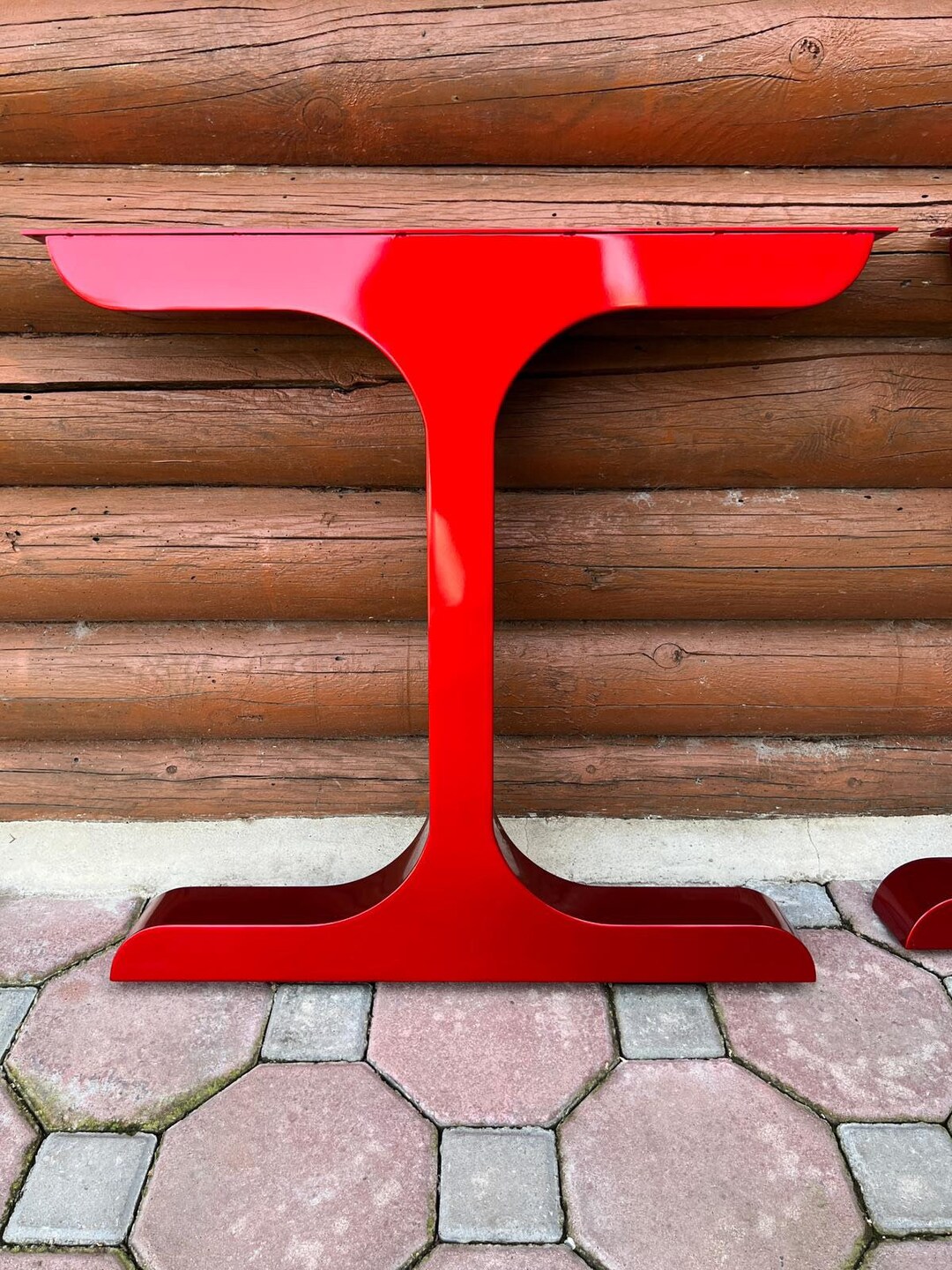 READY TO SHIP T Shape Steel Red Table Legs, Metal Table Legs, Modern ...