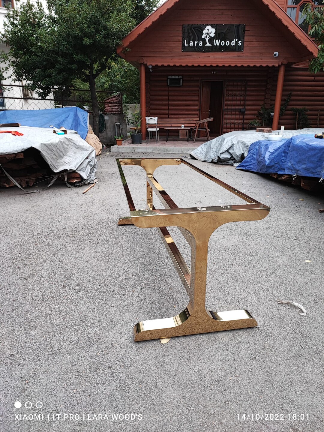 Shiny Brass Gold T Shape Steel Table Legs, Metal Table Legs, Modern ...