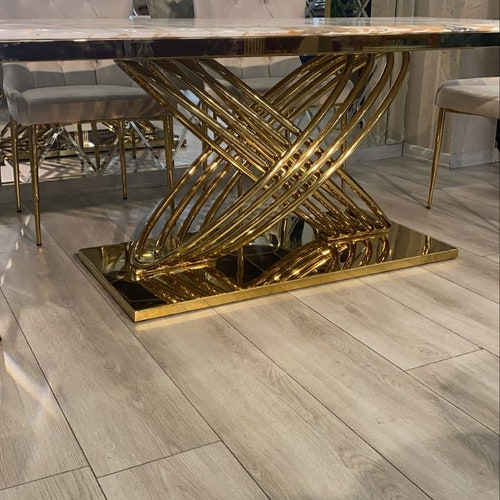 Stainless Steel Shiny Gold Table Legs Shiny Metal Gold Table - Etsy