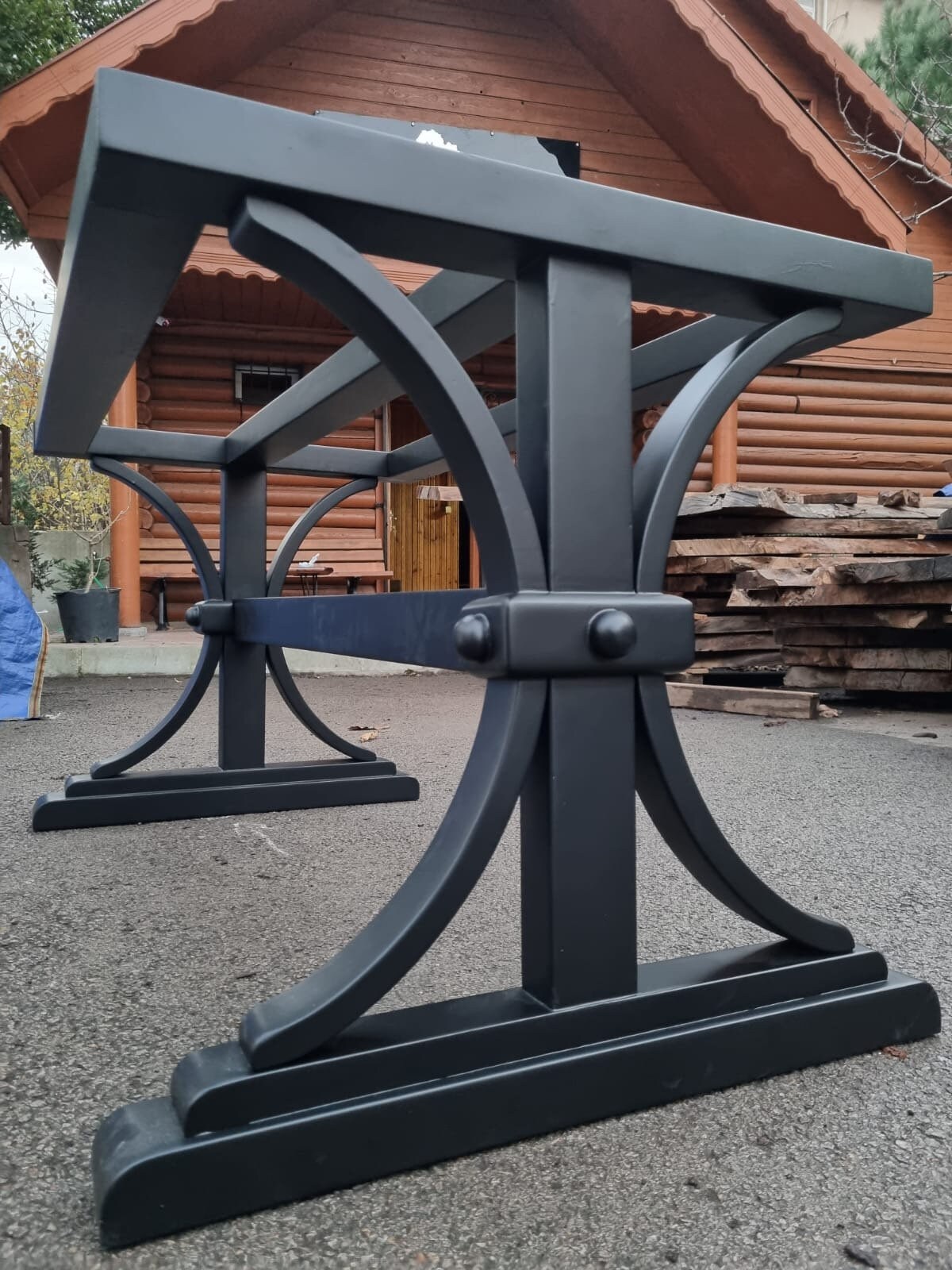 Rustic Wood Table Legs, Wooden Table Legs, Modern Table Base, Dining ...