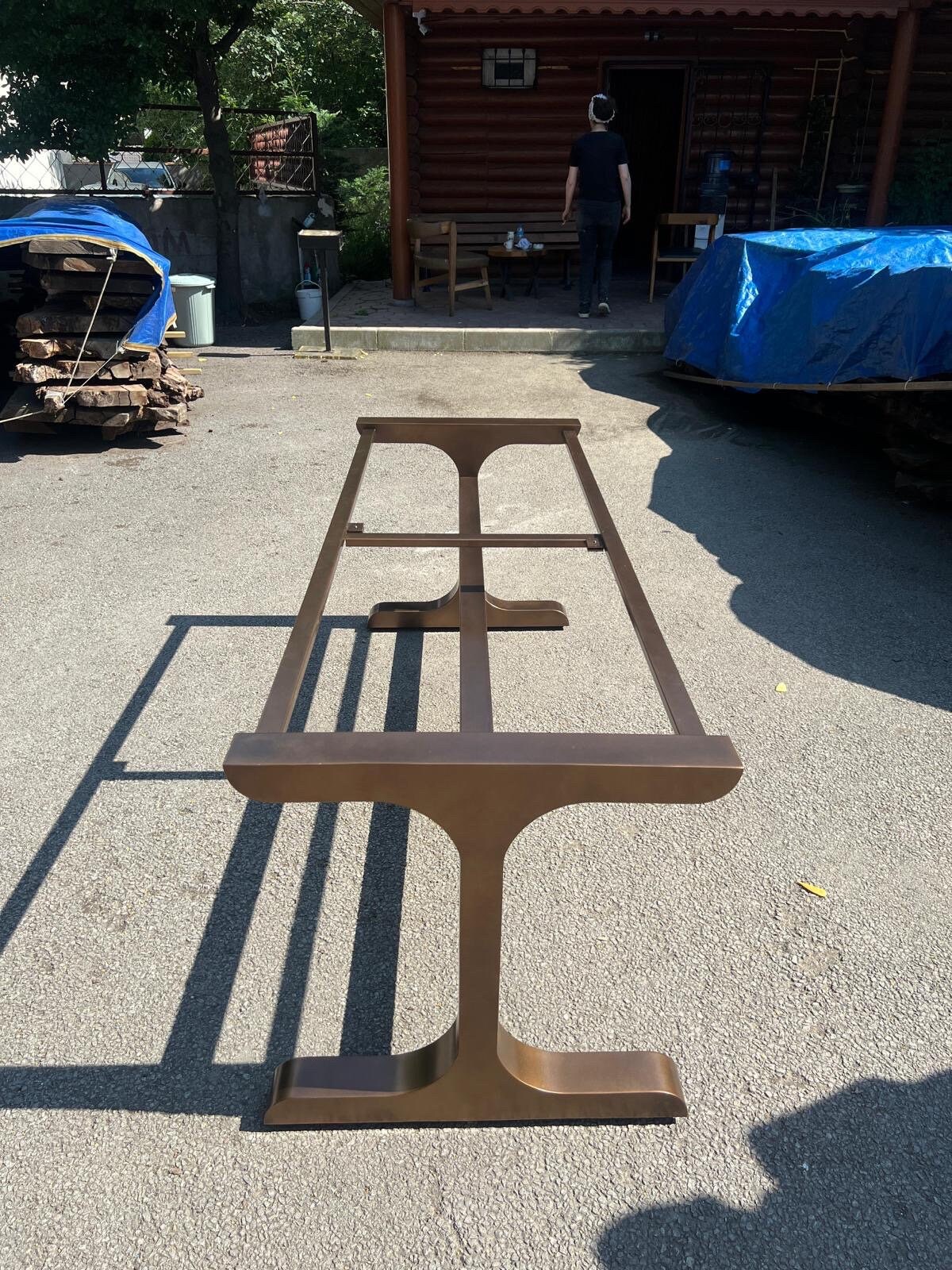 Steel Bronze Table Legs, Bronze T Shape Steel Table Legs, Metal Table ...
