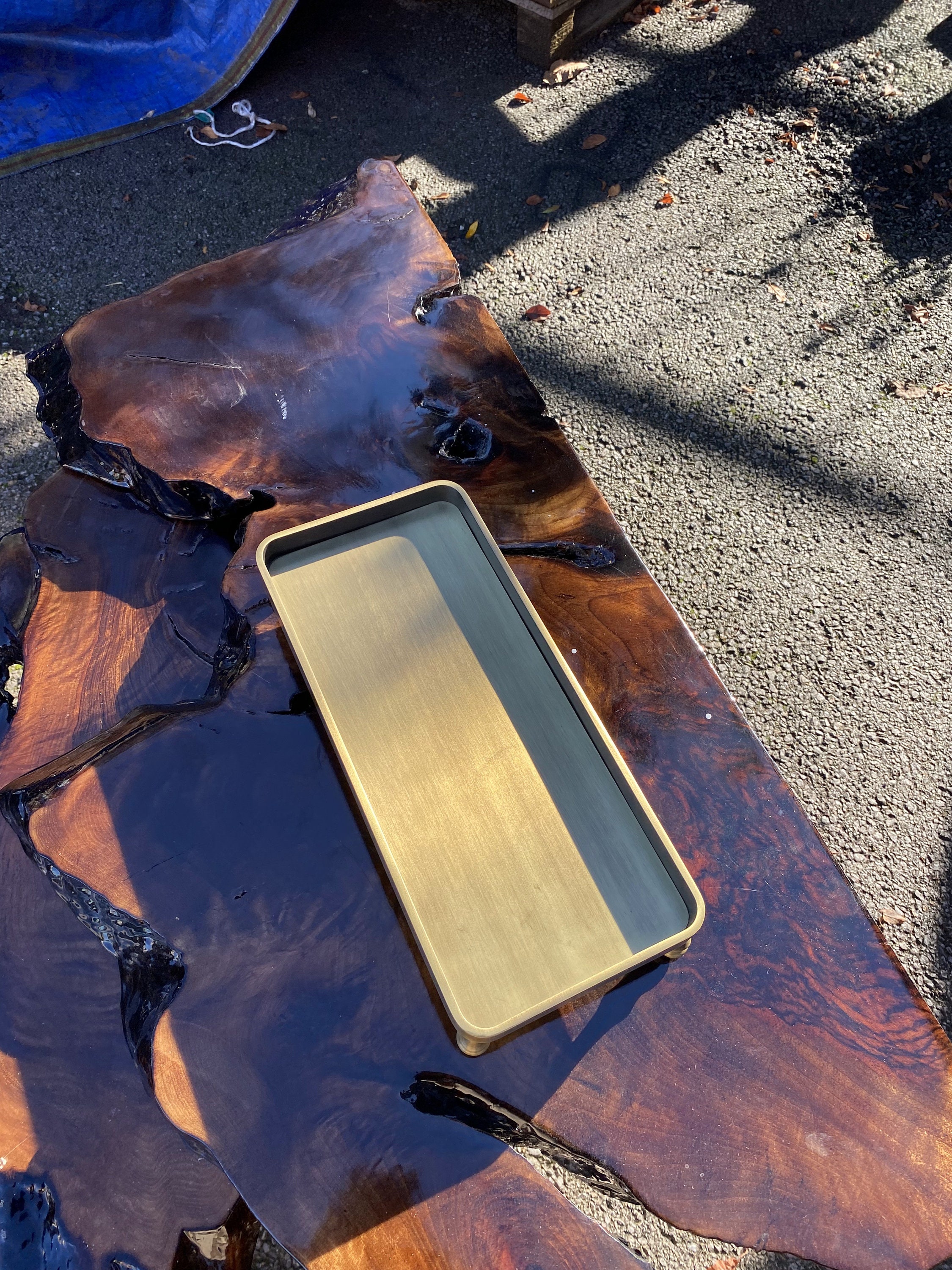 Solid Brass Footed Tray, Albrifin S Varnish Lacquered, Bathroom Tray ...