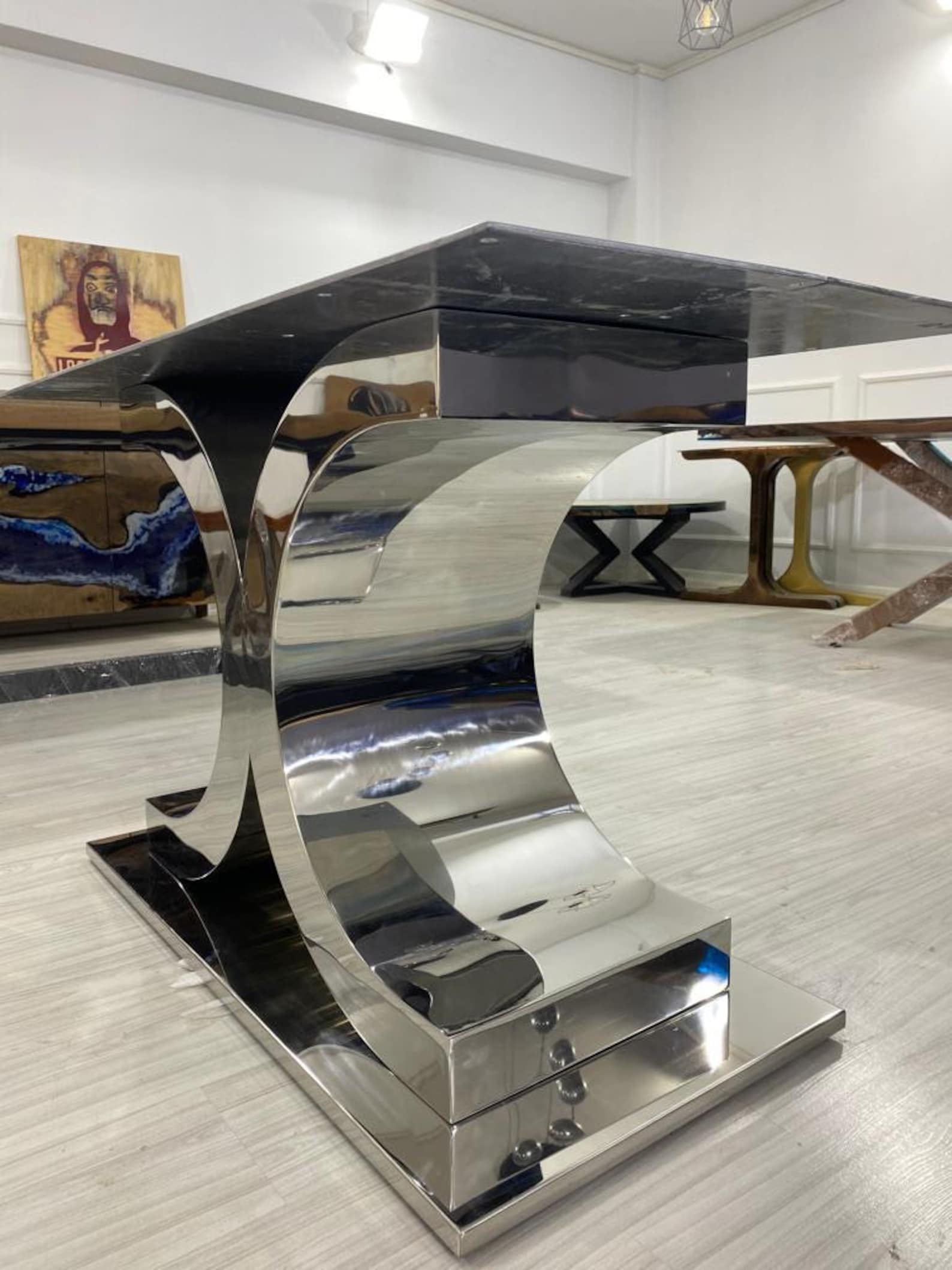 Custom Stainless Steel Polished Chrome Table Legs, Shiny Metal Table ...