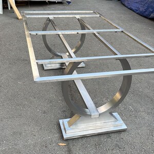 U Shape Brushed Chrome Table Base, Table Legs, Metal Brushed Table Legs ...