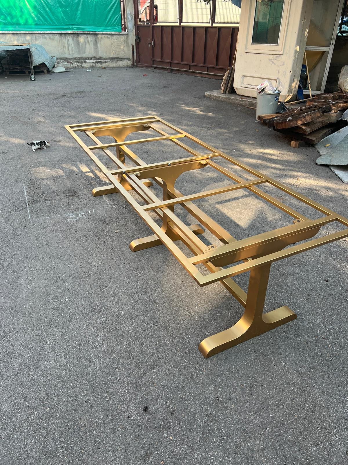 Stainless Steel Matte Brass Gold T Shape Steel Table Legs, Metal Table ...