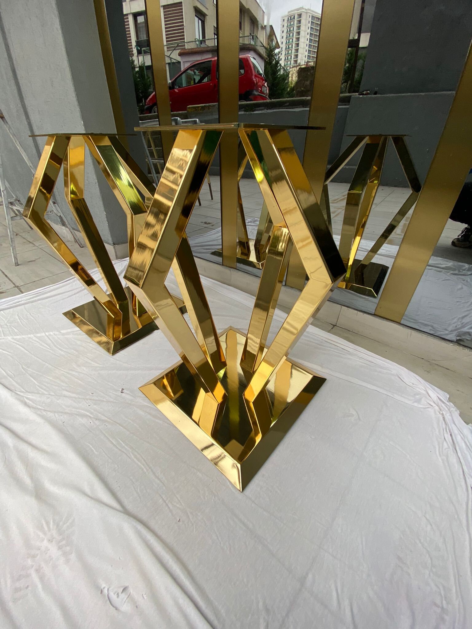 Stainless Steel Shiny Gold Plated Table Legs, Metal Shiny Brass Gold ...