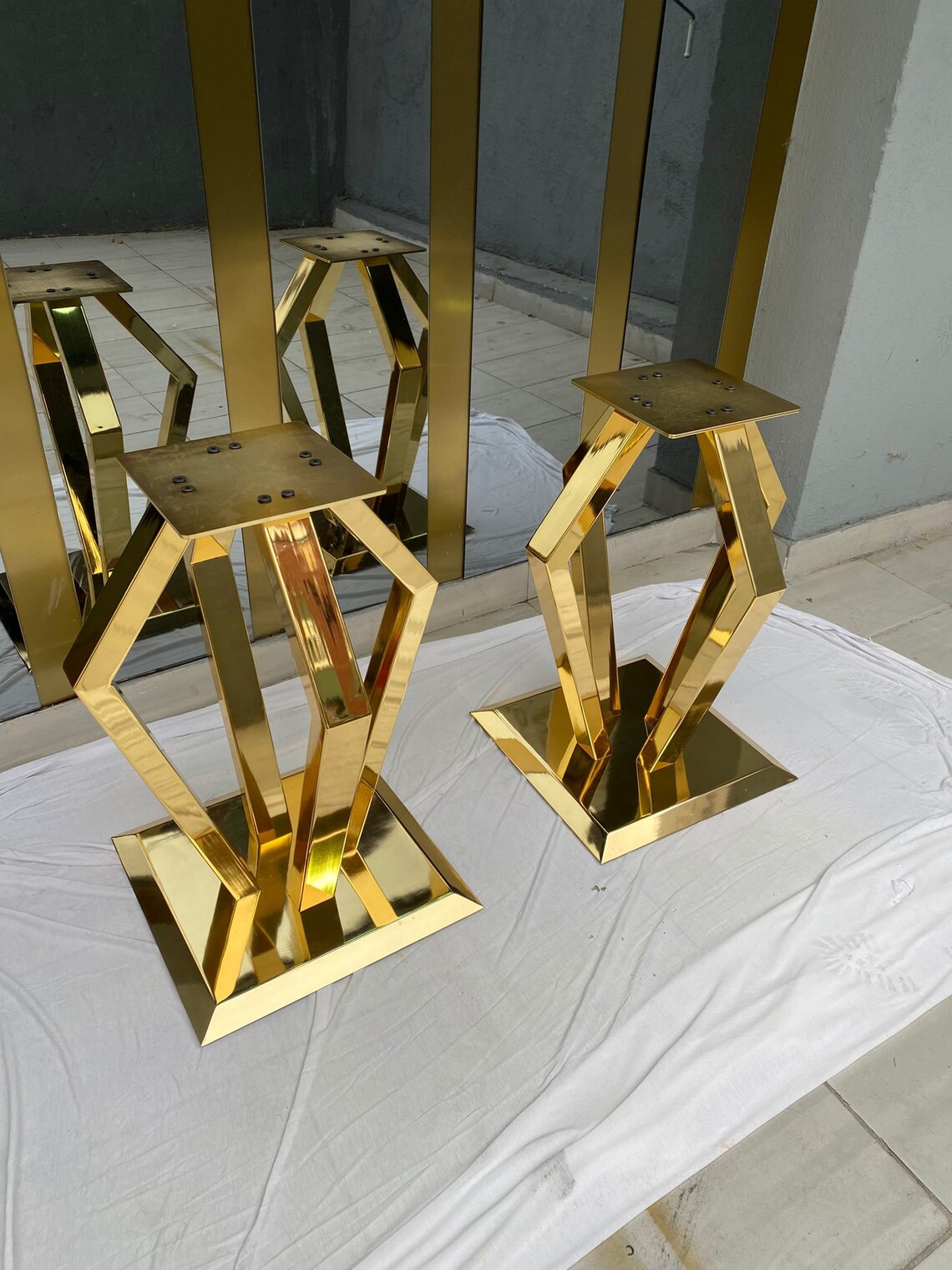 Stainless Steel Shiny Gold Plated Table Legs, Metal Shiny Brass Gold ...