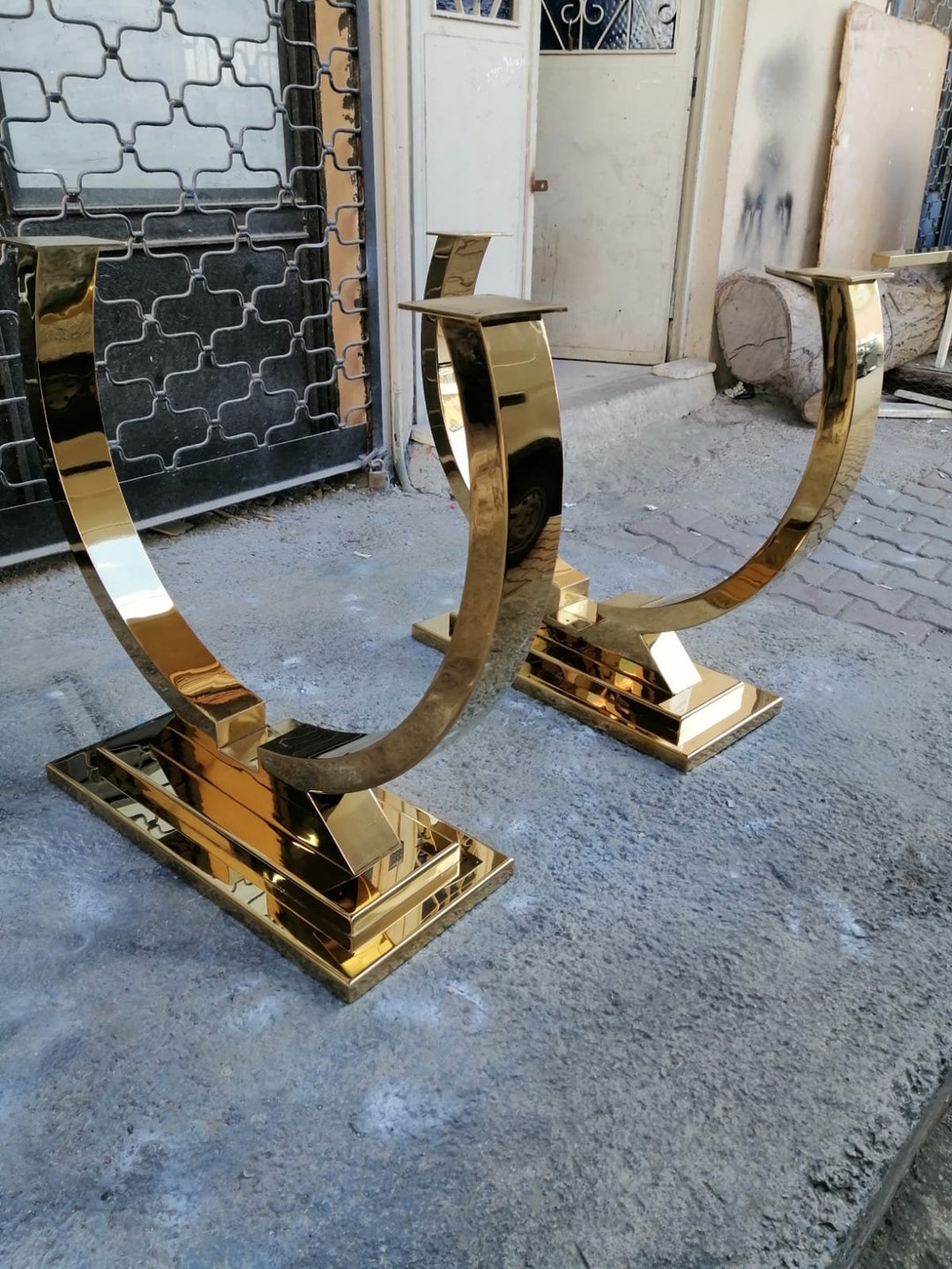 Stainless Steel Metal Shiny Gold Table Legs, Shiny Gold Metal Table ...
