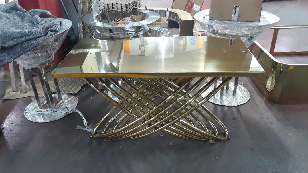 Stainless Steel Shiny Gold Table Legs, Metal Shiny Gold Table Legs ...