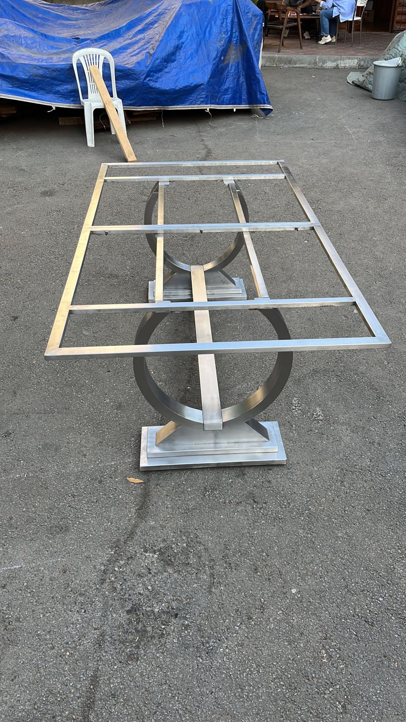 U Shape Brushed Chrome Table Base, Table Legs, Metal Brushed Table Legs ...