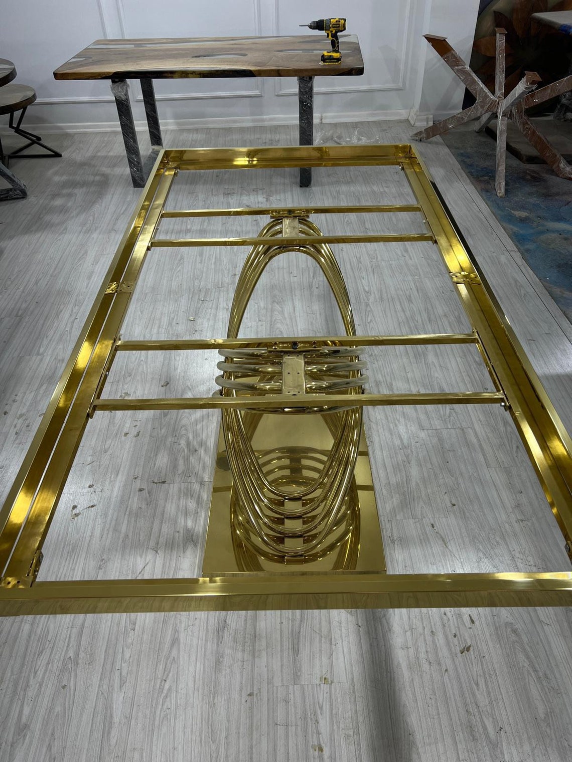 Stainless Steel Shiny Gold Table Legs, Metal Shiny Gold Table Legs ...