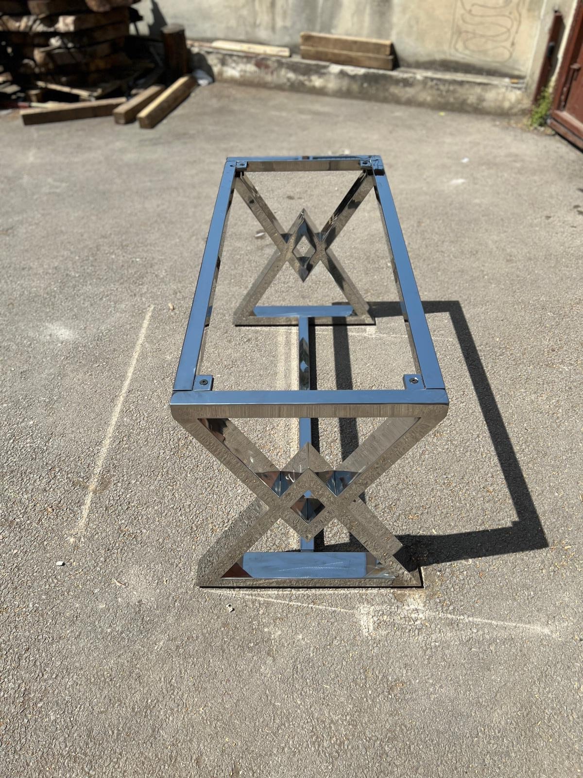 Stainless Steel Polished Chrome Metal Table Legs, Metal Shiny Table ...