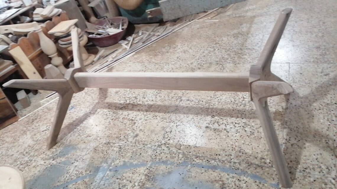 Walnut Rustic Table Legs Wooden Table Legs Modern Table | Etsy