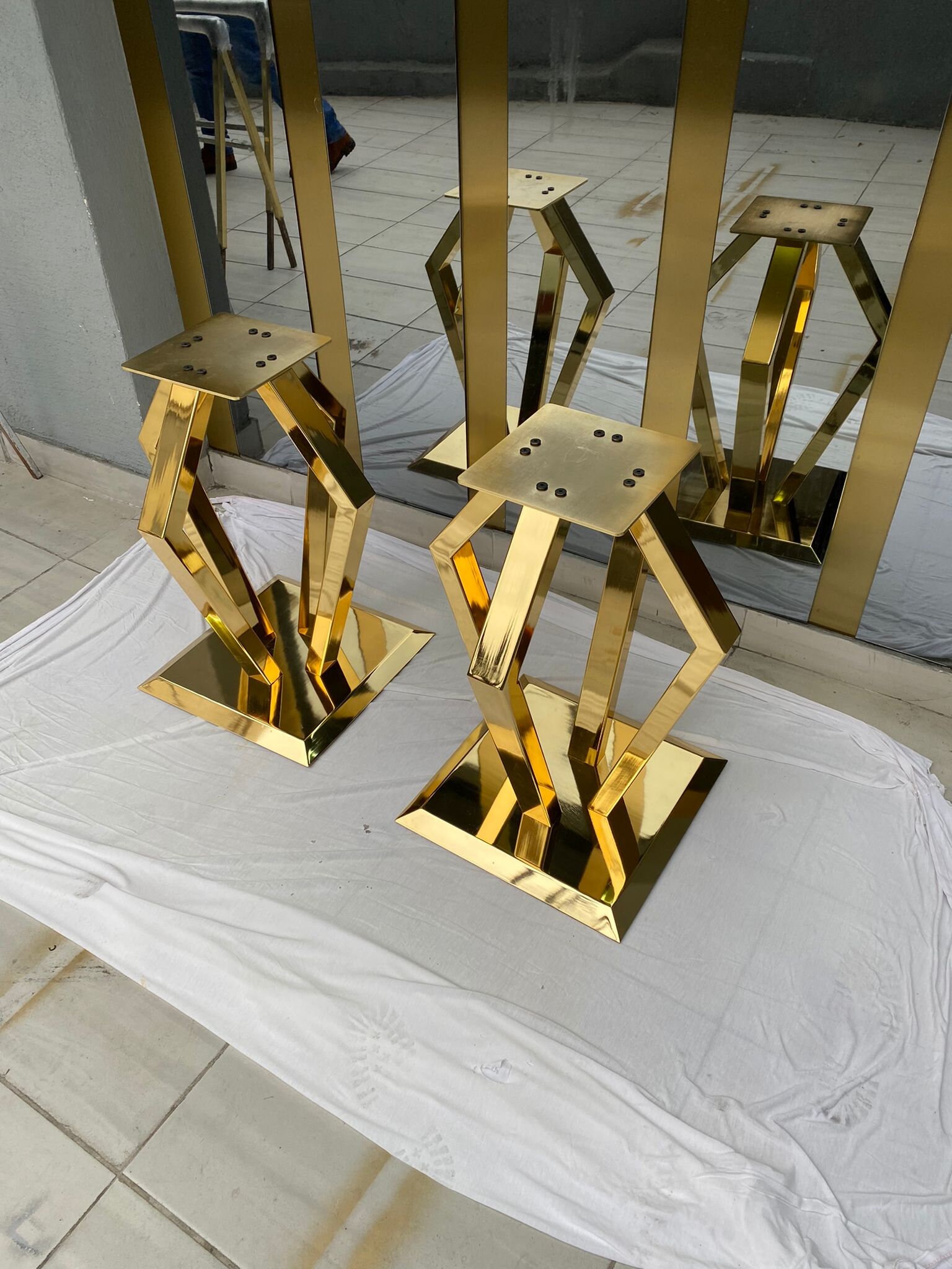 Stainless Steel Shiny Gold Plated Table Legs, Metal Shiny Brass Gold ...