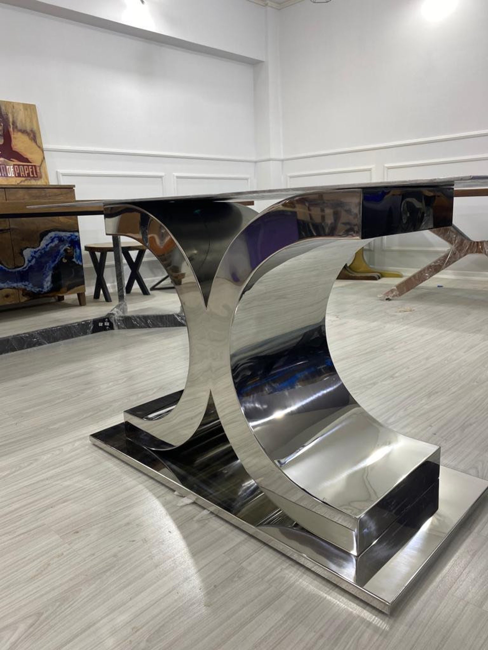 Custom Stainless Steel Polished Chrome Table Legs Metal Shiny - Etsy