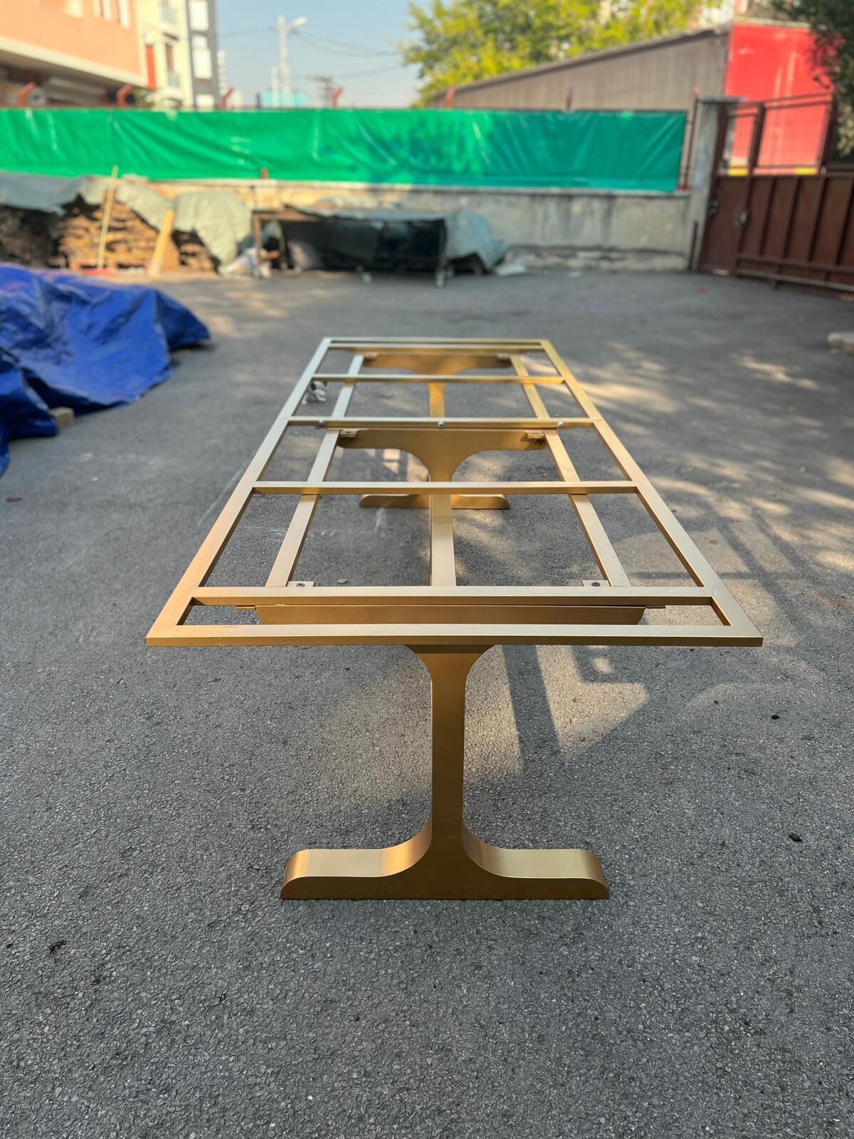 Stainless Steel Matte Brass Gold T Shape Steel Table Legs, Metal Table ...