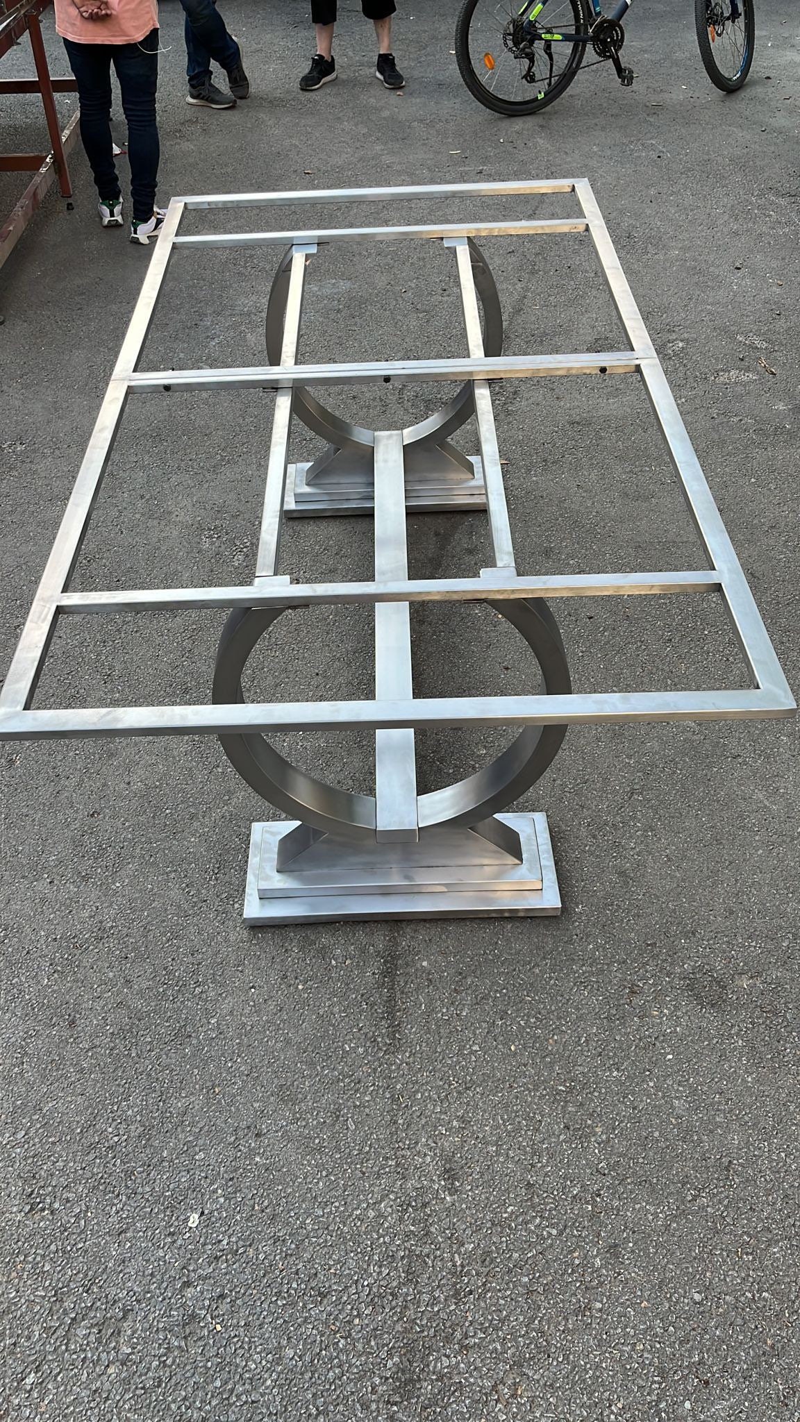 U Shape Brushed Silver Table Base, Table Legs, Metal Shiny Gold Table ...