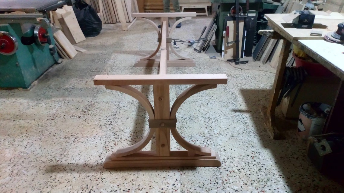 Rustic Wood Table Legs, Wooden Table Legs, Modern Table Base, Dining ...