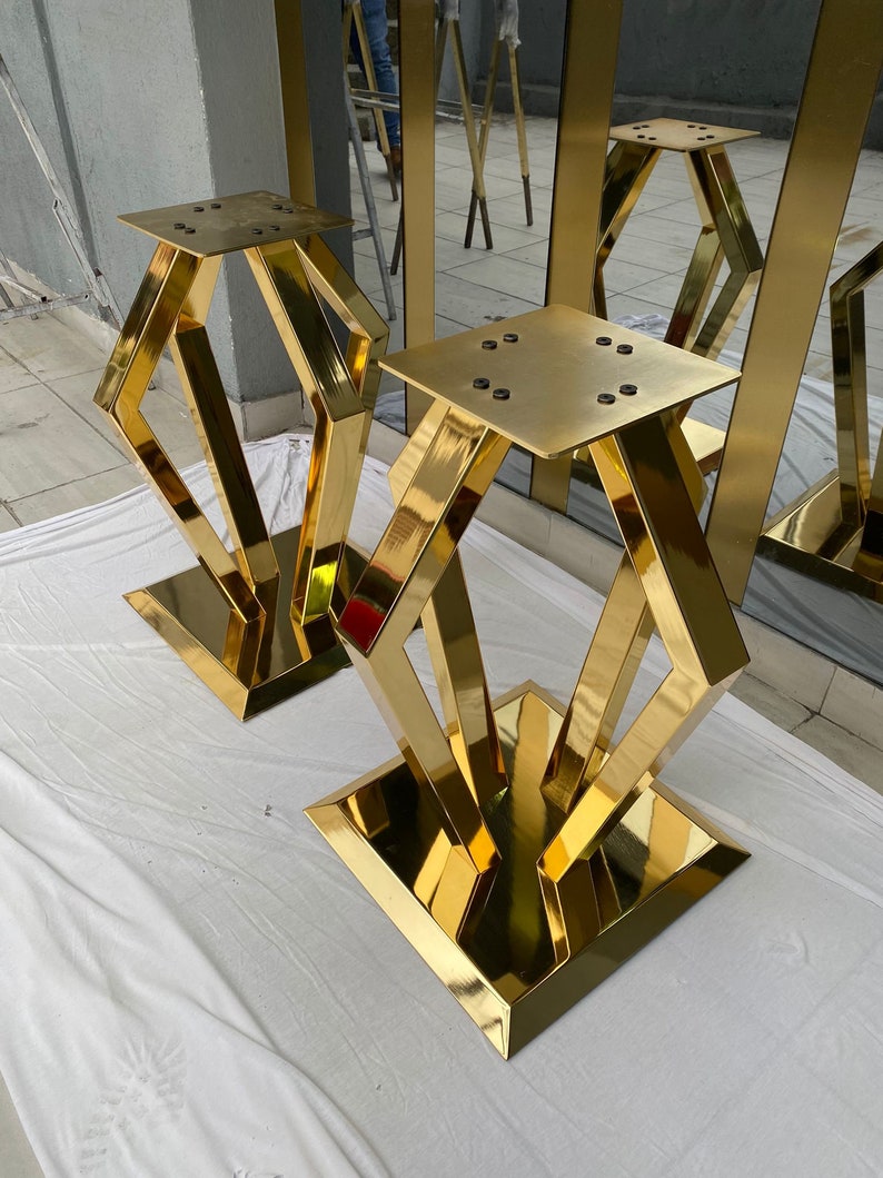Stainless Steel Shiny Gold Plated Table Legs, Metal Shiny Brass Gold ...