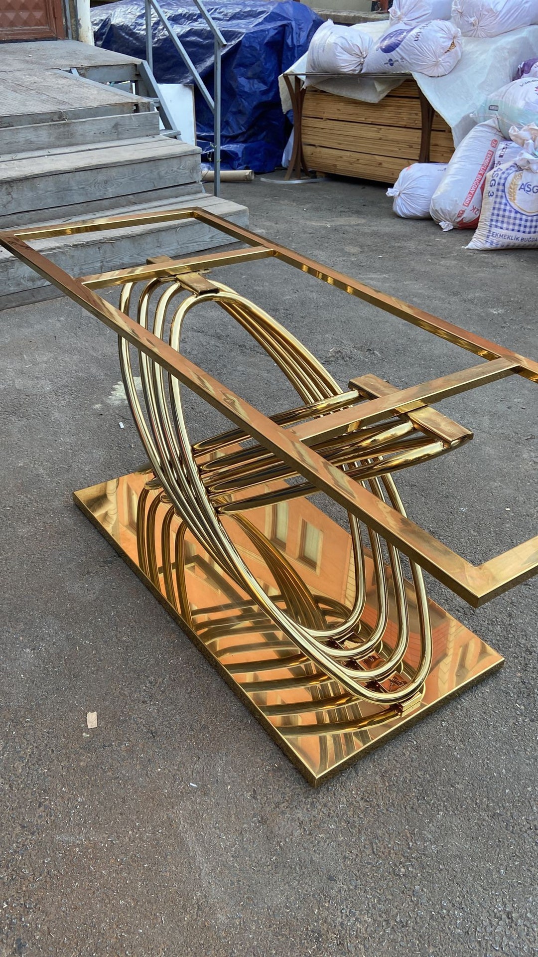 Stainless Steel Shiny Gold Table Legs, Shiny Gold Table Legs, Modern ...