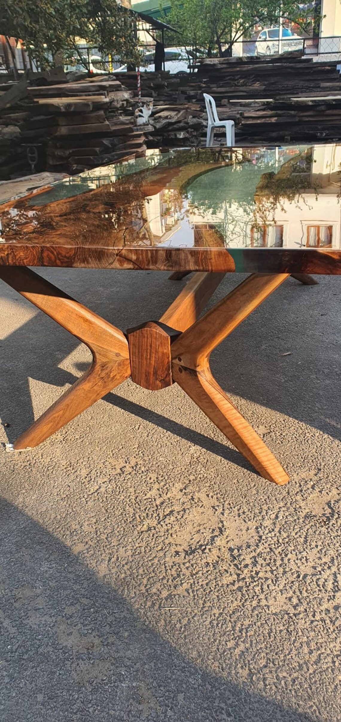 Walnut Rustic Table Legs Wooden Table Legs Modern Table | Etsy