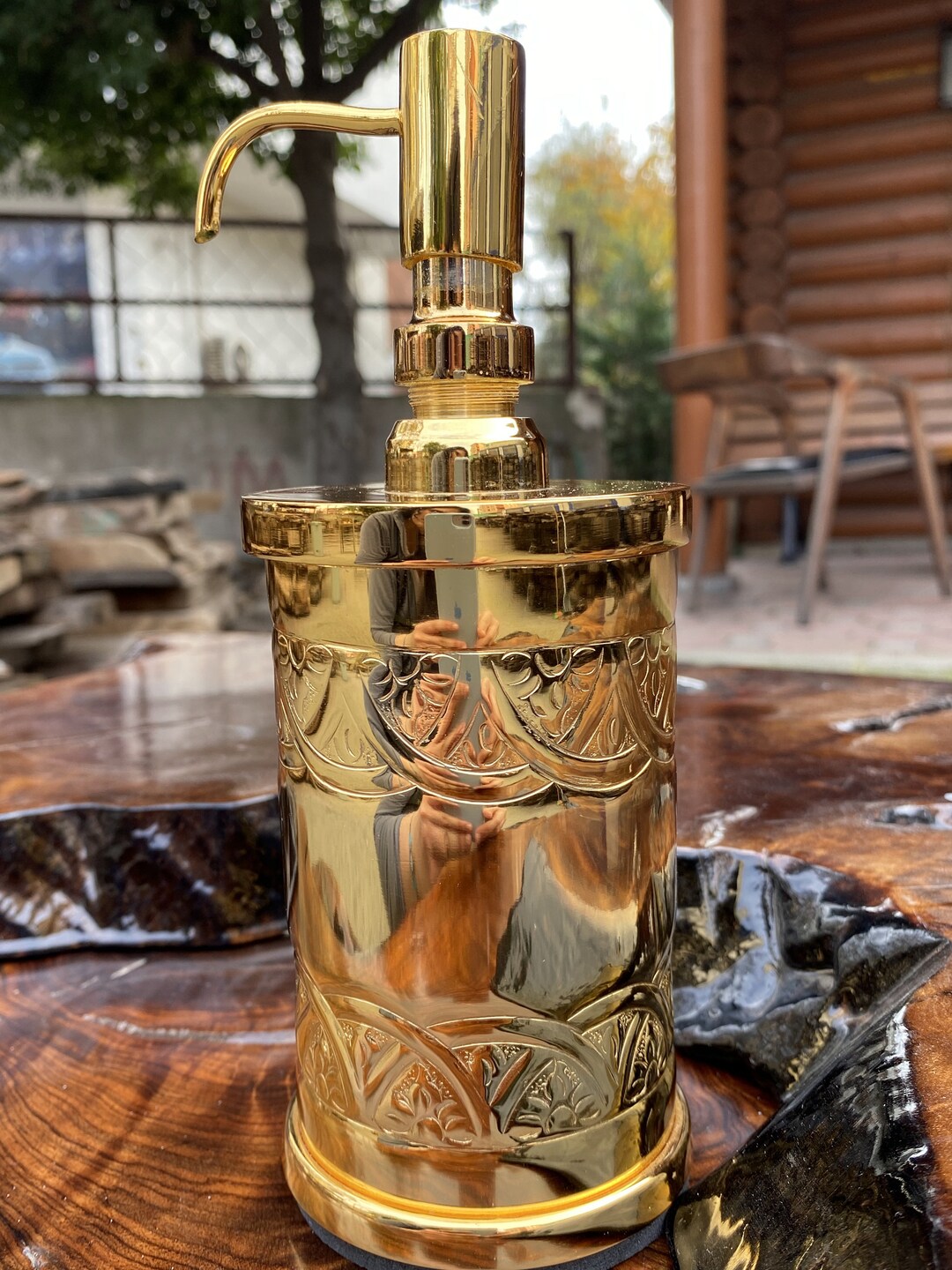 Solid Brass Soap Dispenser, Gold Plated Luxury Soap Dispenser Albrifin ...