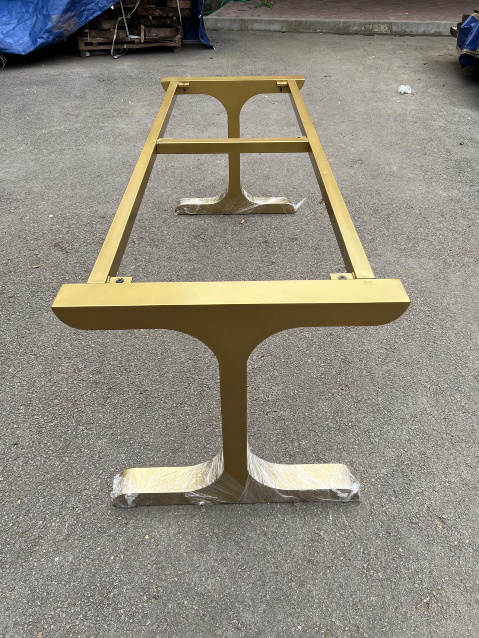 Brushed Gold T Shape Steel Table Legs, Metal Table Legs, Modern Design ...