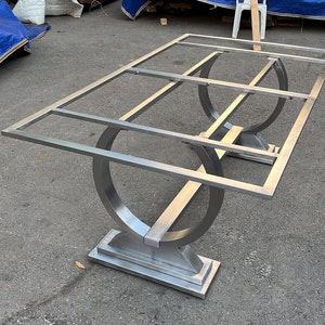 U Shape Brushed Chrome Table Base, Table Legs, Metal Brushed Table Legs ...