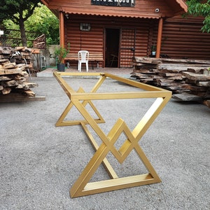 Matte Brass Gold Table Legs, Metal Table Legs, Modern Brass Gold Table ...