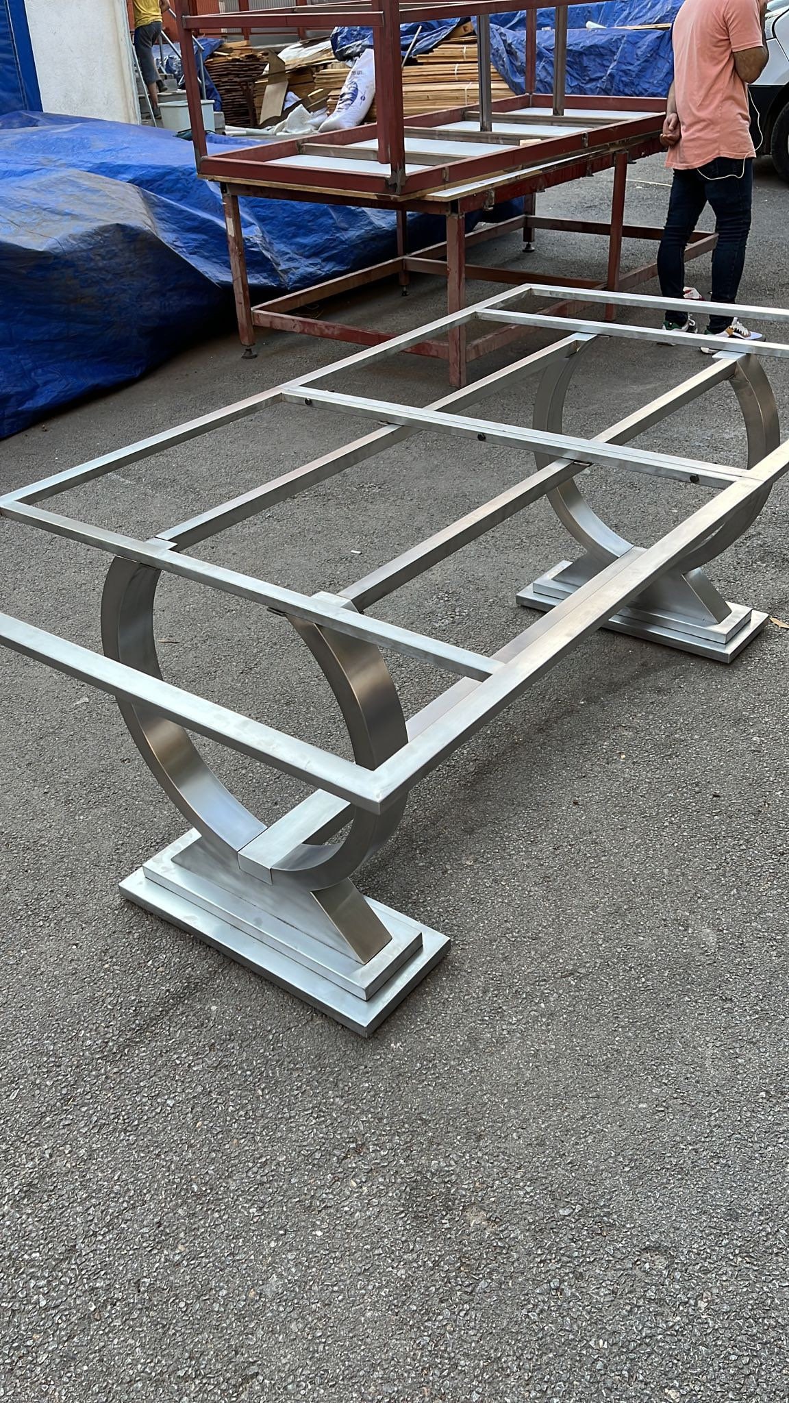 U Shape Brushed Chrome Table Base, Table Legs, Metal Brushed Table Legs ...