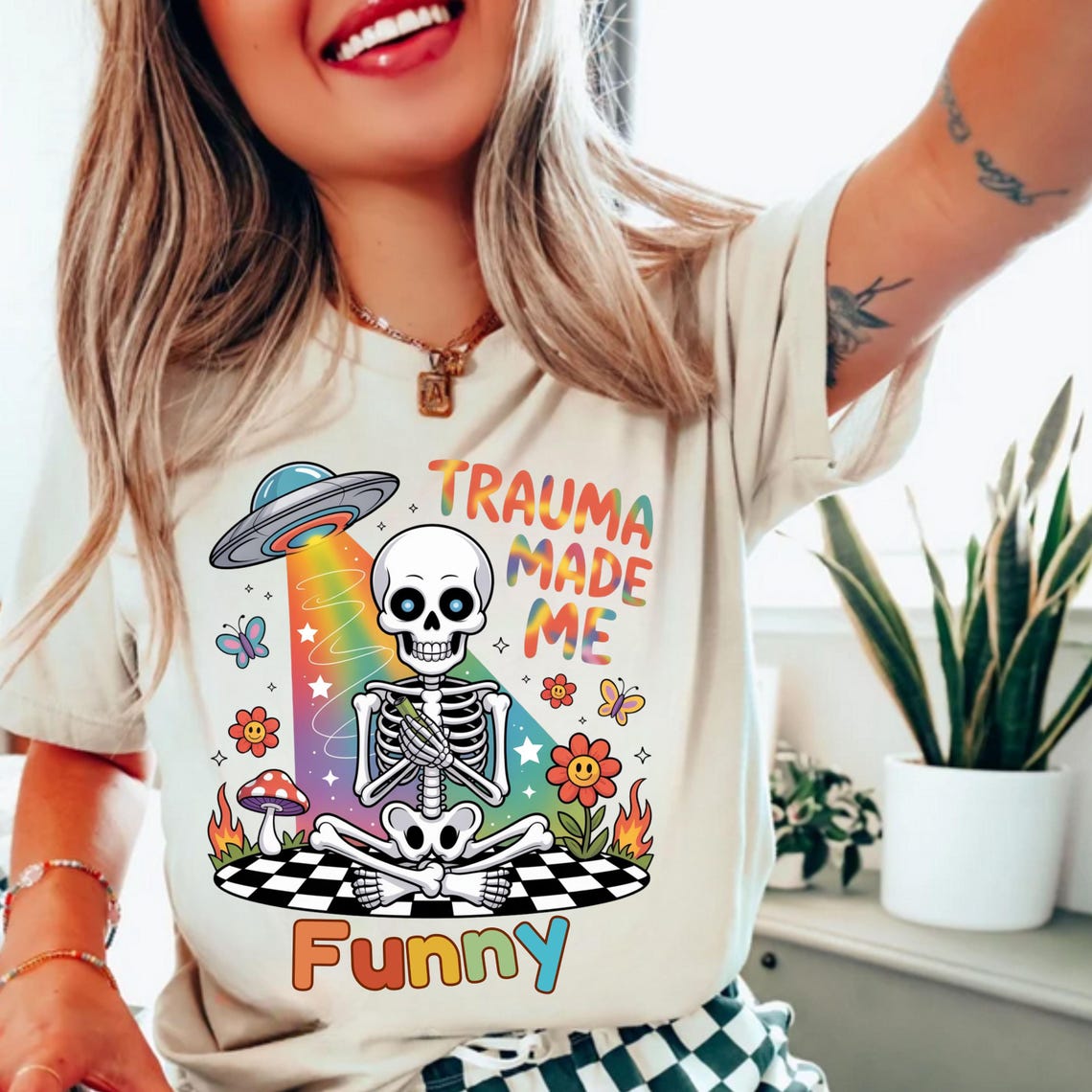 Funny Skeleton PNG: Trauma Made Me Funny, Sarcastic T-shirt Design ...