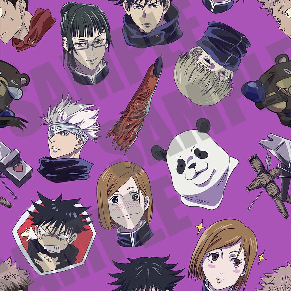 Jujutsu Kaisen Patterns Images Set 2 Clipart Png and Seamless Pattern ...