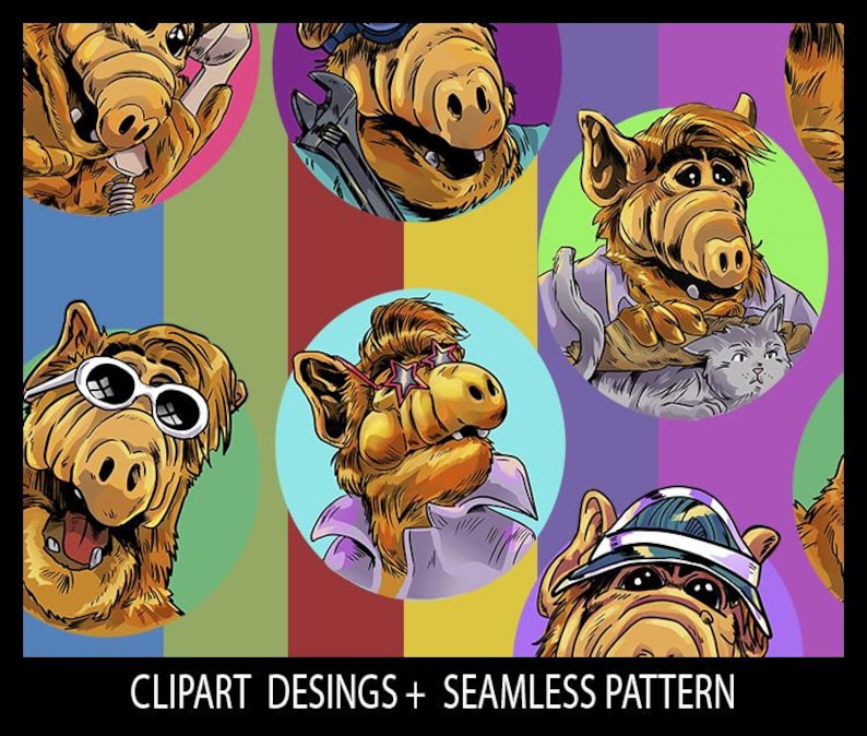Alf Tv Show 6 Png Clipart Png Designs and Seamless Pattern for Fabric ...