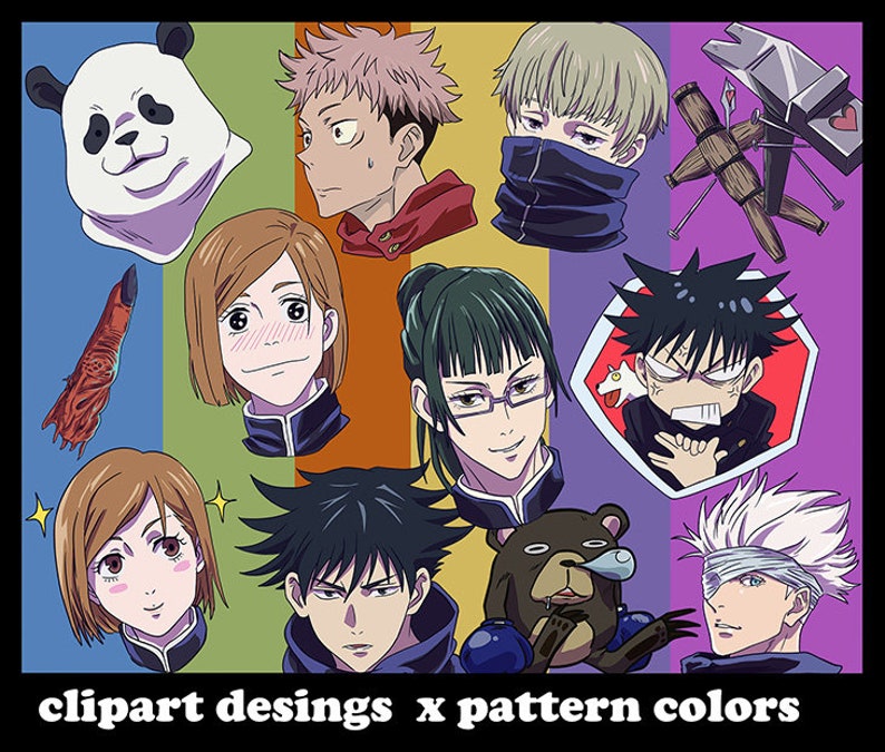 PNG Jujutsu Kaisen Patterns Images High Quality 2 - Etsy