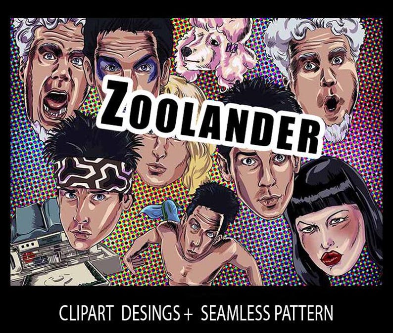 Zoolander Mugatu Male Model Clipart Png Designs and Seamless Pattern ...