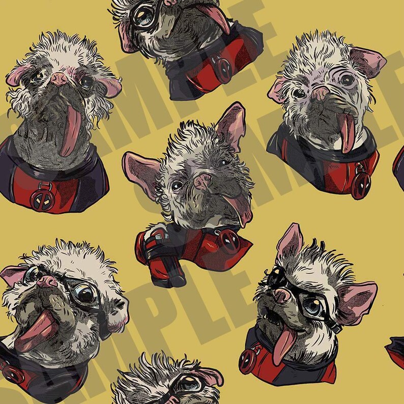 Deadpool Wolverine Dogpool PNG Clipart and Seamless Pattern for Fabric ...