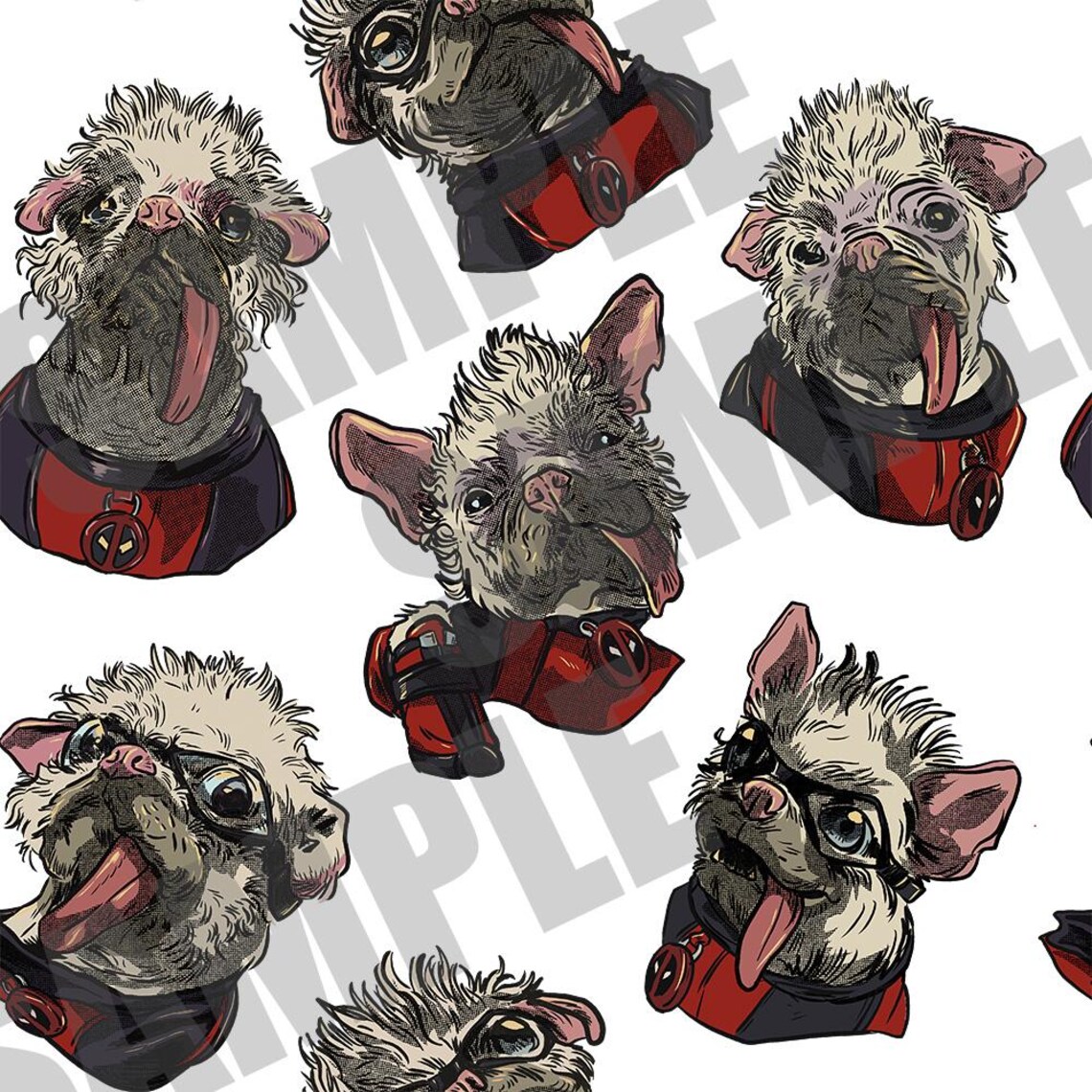 Deadpool Wolverine Dogpool PNG Clipart and Seamless Pattern for Fabric ...