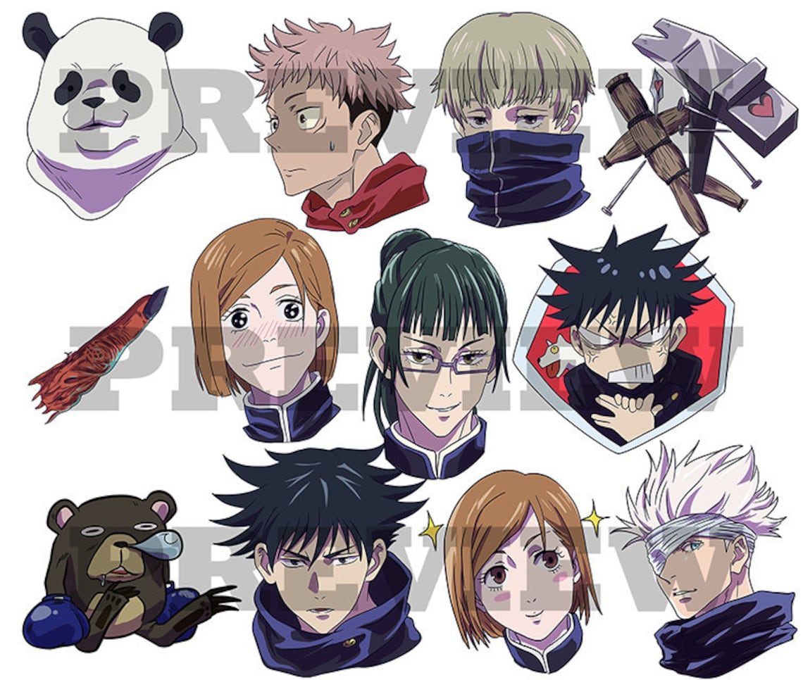 Jujutsu Kaisen Patterns Images Set 2 Clipart Png and Seamless Pattern ...