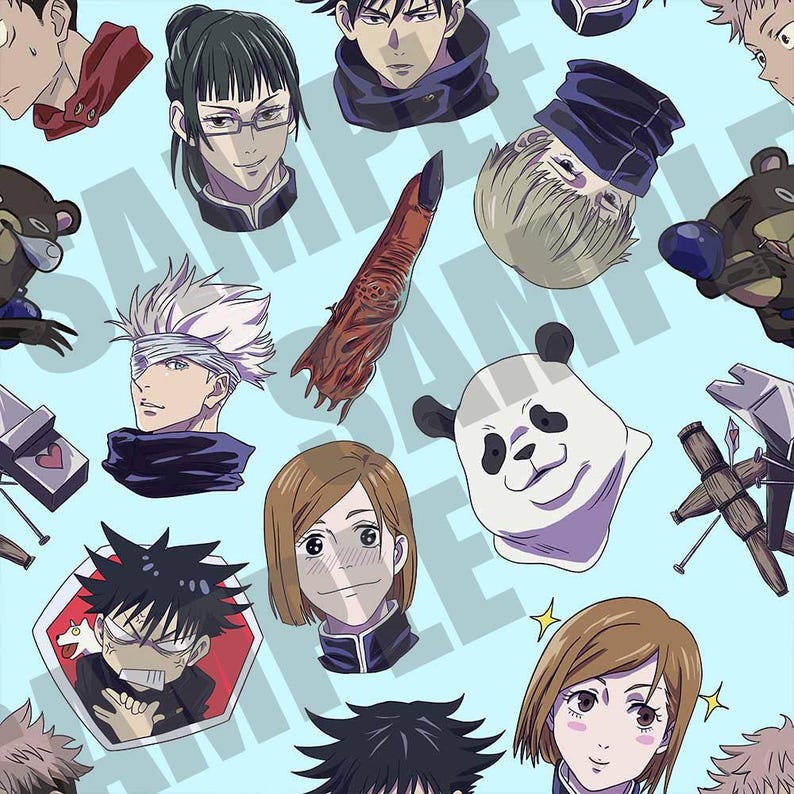 Jujutsu Kaisen Patterns Images Set 2 Clipart Png and Seamless Pattern ...
