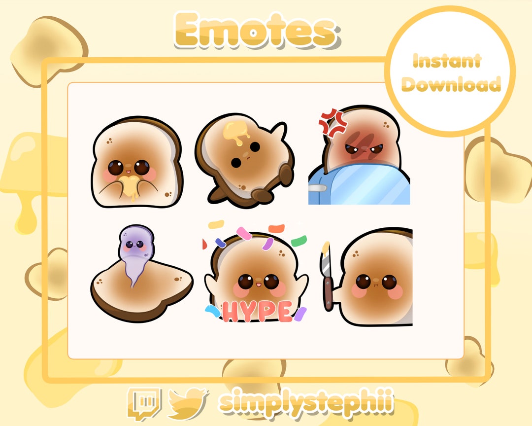 Toasty Toast Emotes for Twitch/kick/youtube INSTANT DOWNLOAD - Etsy